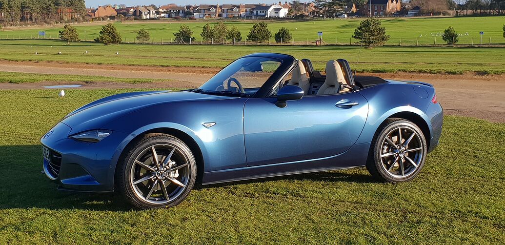 Blue MX5 with cream leather upholstery - 2019 on....is that even ...