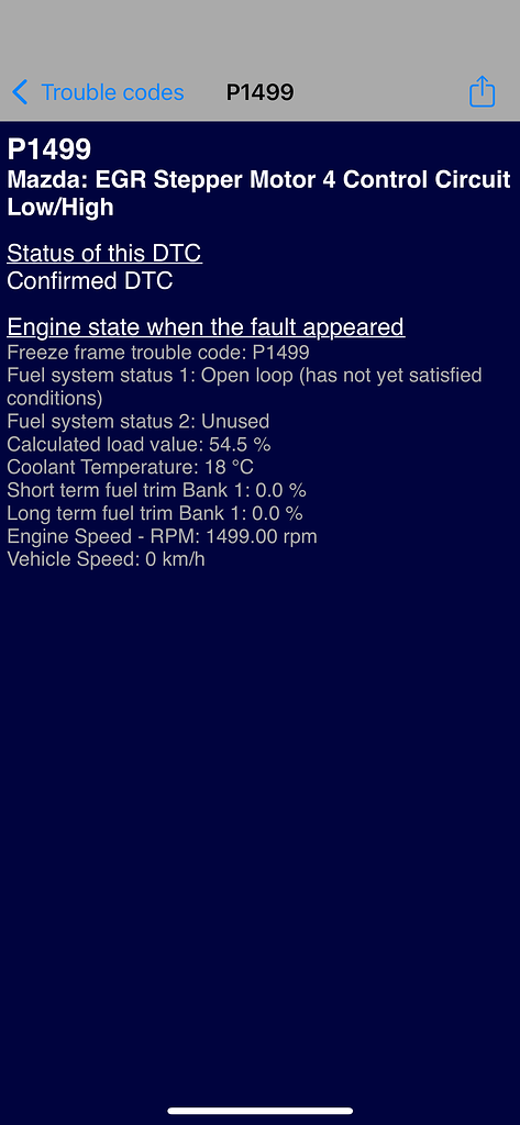 P1499 EGR Stepper Motor - Electrics & ICE - MX-5 Owners Club Forum