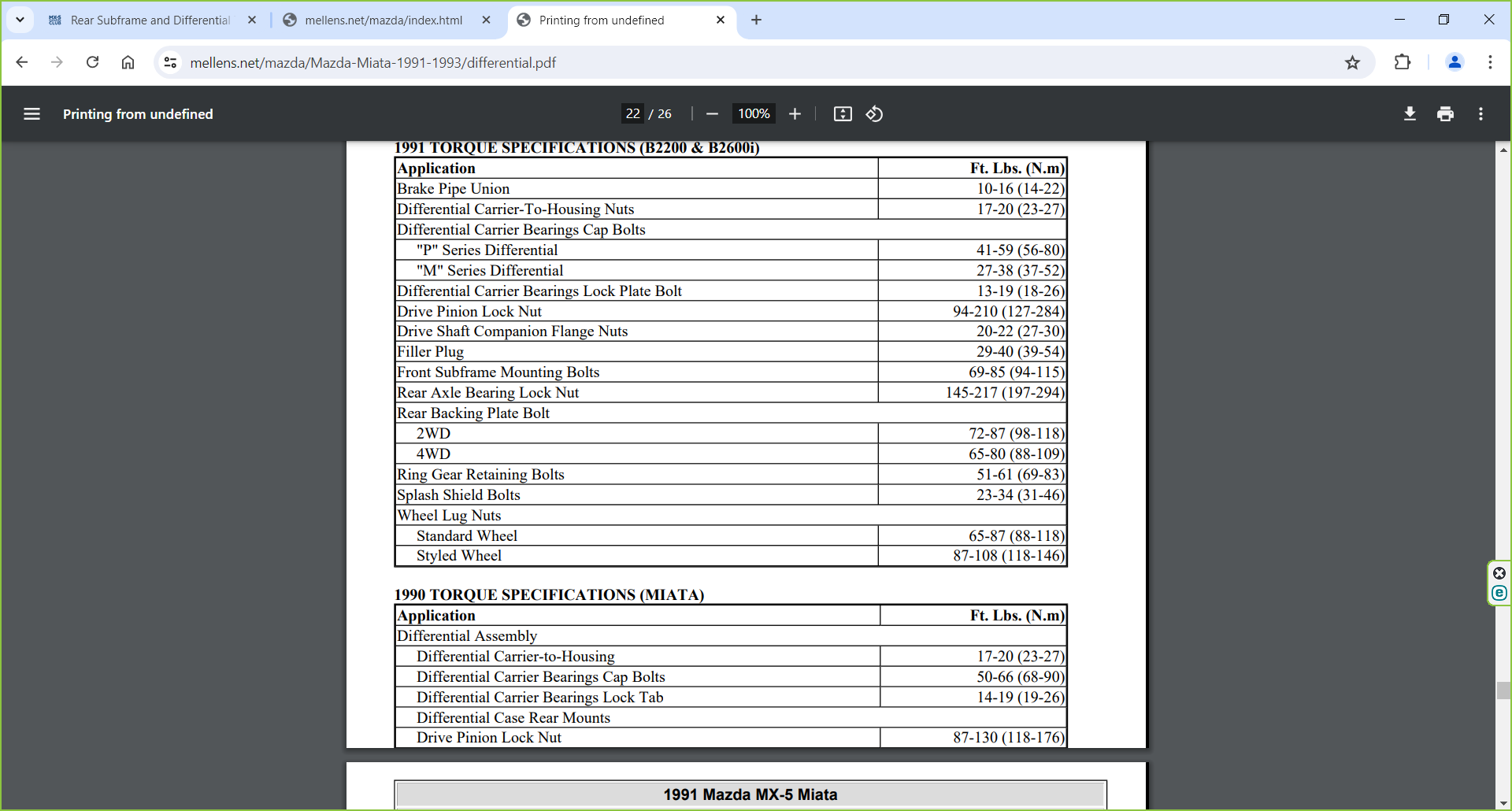 Rear Subframe and Differential Torque Setting - Engine, Transmission ...